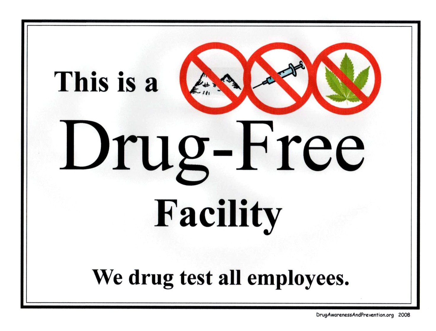 drug testing sign | The Brandt Standard